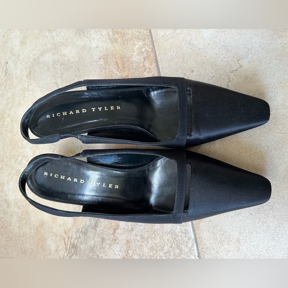 Richard Tyler | Shoes | Richard Tyler Dress Satin Top Leather Shoes ...